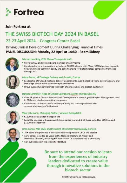 Fortrea at the Swiss Biotech Day